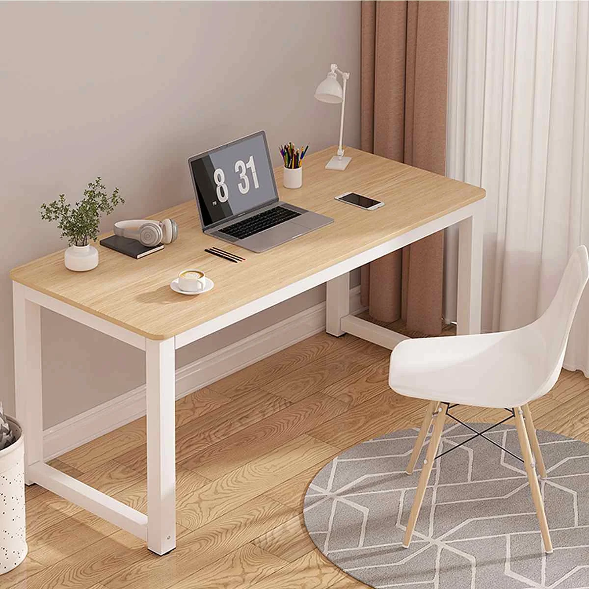 110 x 60cm Modern Office Desk Computer Table Laptop Study Table Metal ...