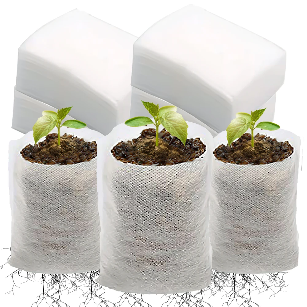 Nursery Plant Grow Bag Biodegradable Non-Woven Seedling Pot Garden ...