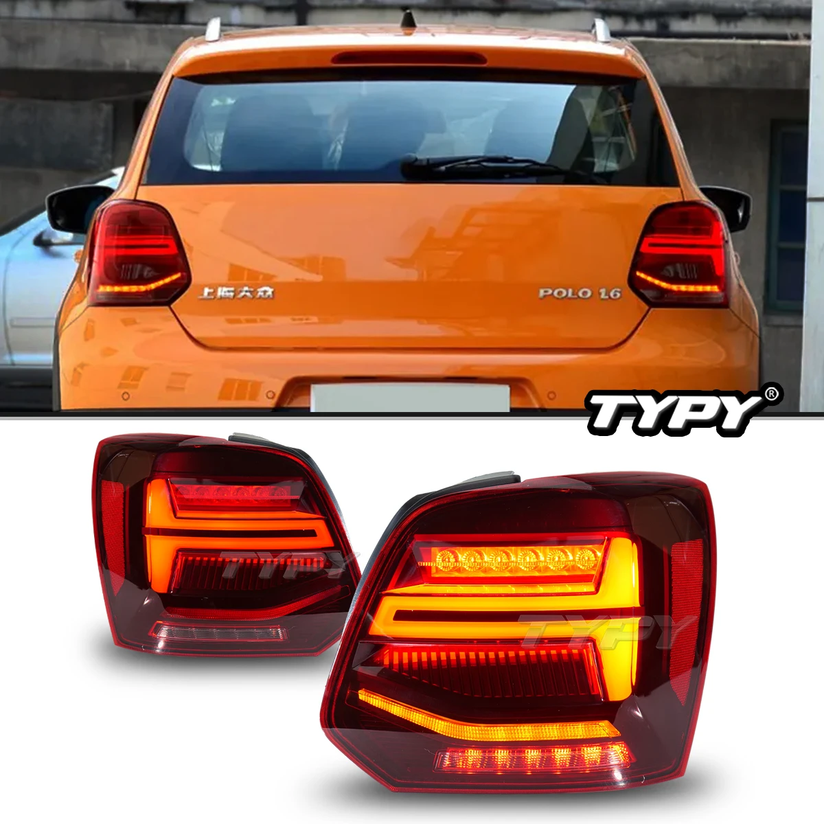 2-PCS-Rear-Taillights-Assembly-For-VW-Polo-2011-2017-Car-LED-Lights-Car ...