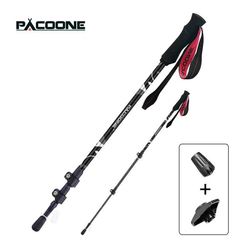 PACOONE Ultralight Folding Multifunction Trekking Pole Portable Anti ...