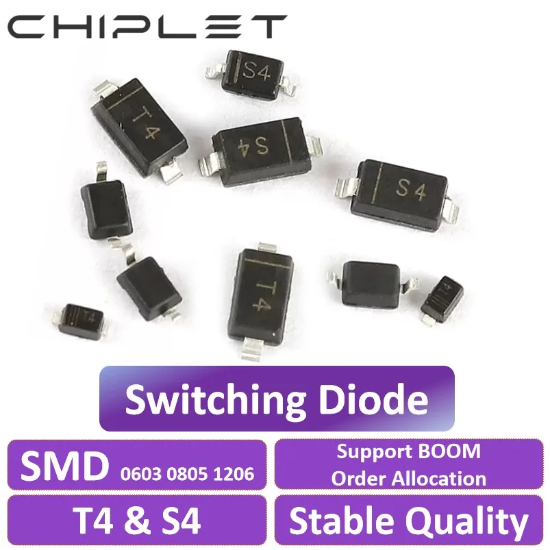 Switching-Diode-SMD-0603-0805-1206-1N4148WS-1N4148WT-1N5819W-B5819WT-IN5819-T4-S4-Schottky ...