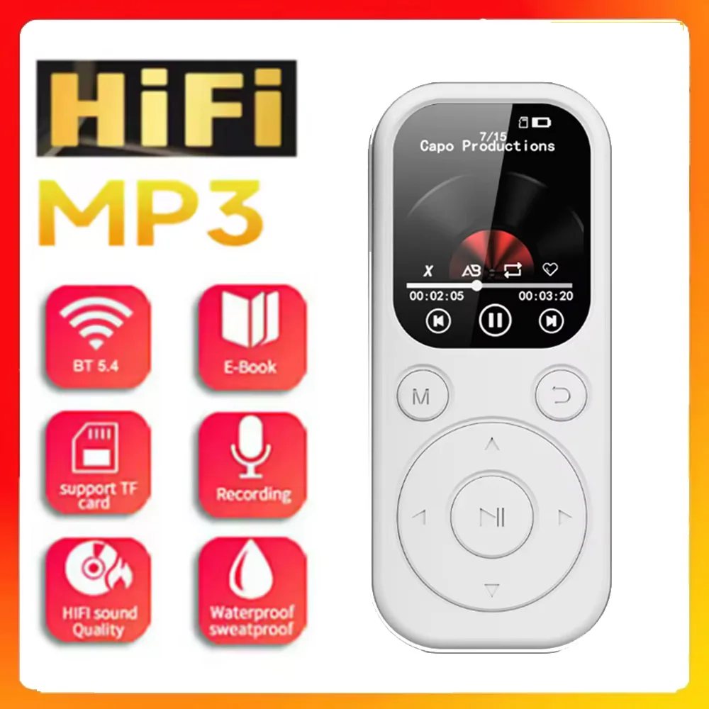 16-128G Portable MP3 Player Type-C 1.8 Inch Bluetooth5.4 Compatible ...