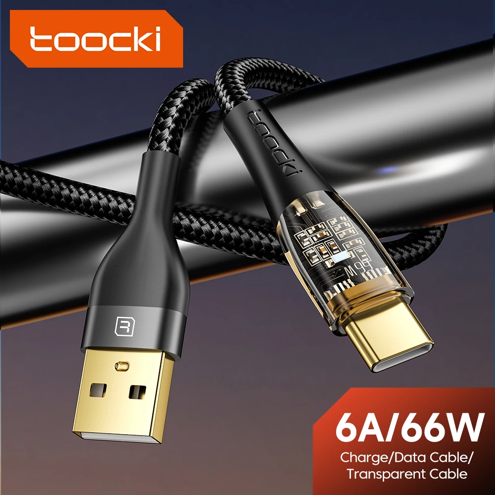 Toocki 6A 66W USB Type C Wire For Huawei P50/Honor Samsung S10 S20 ...
