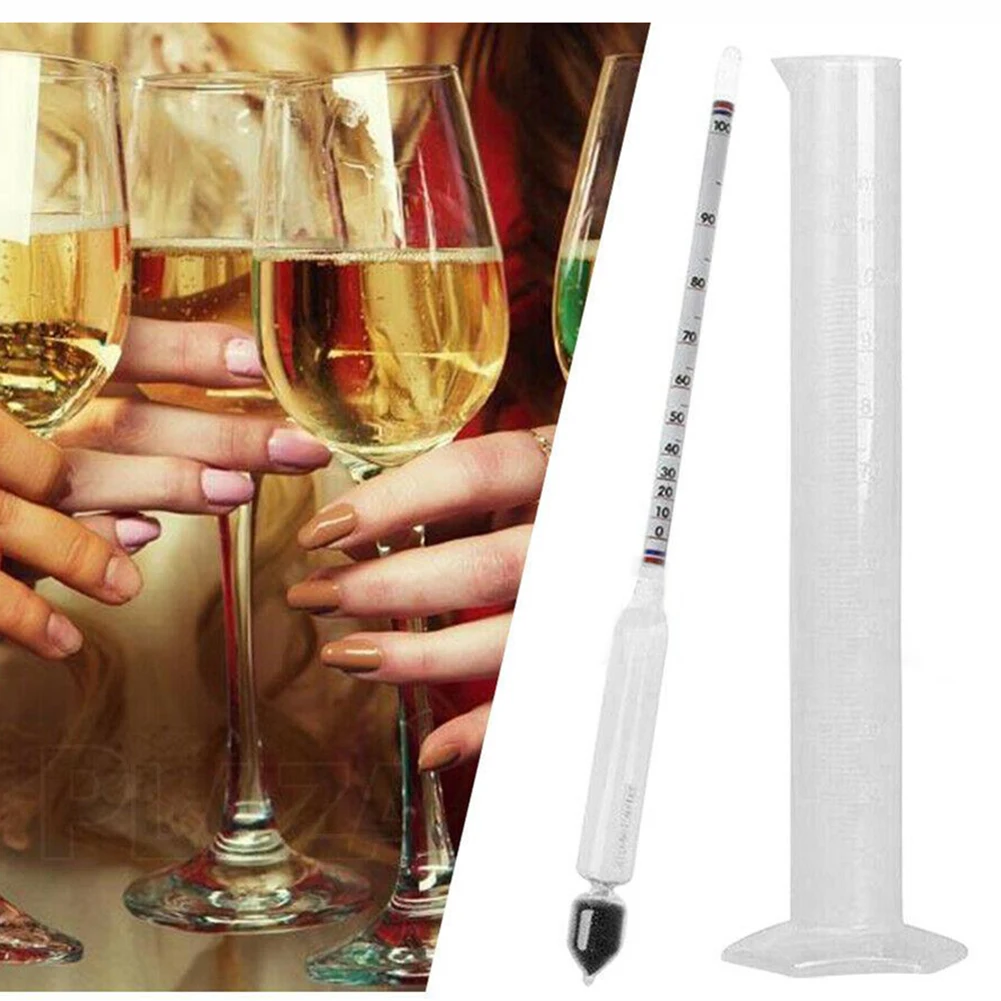 100ML-Alcohol-Triple-Scale-Hydrometer-Self-Brewed-Wine-Sugar-Meter-Alcohol-Measuring-For-Home ...