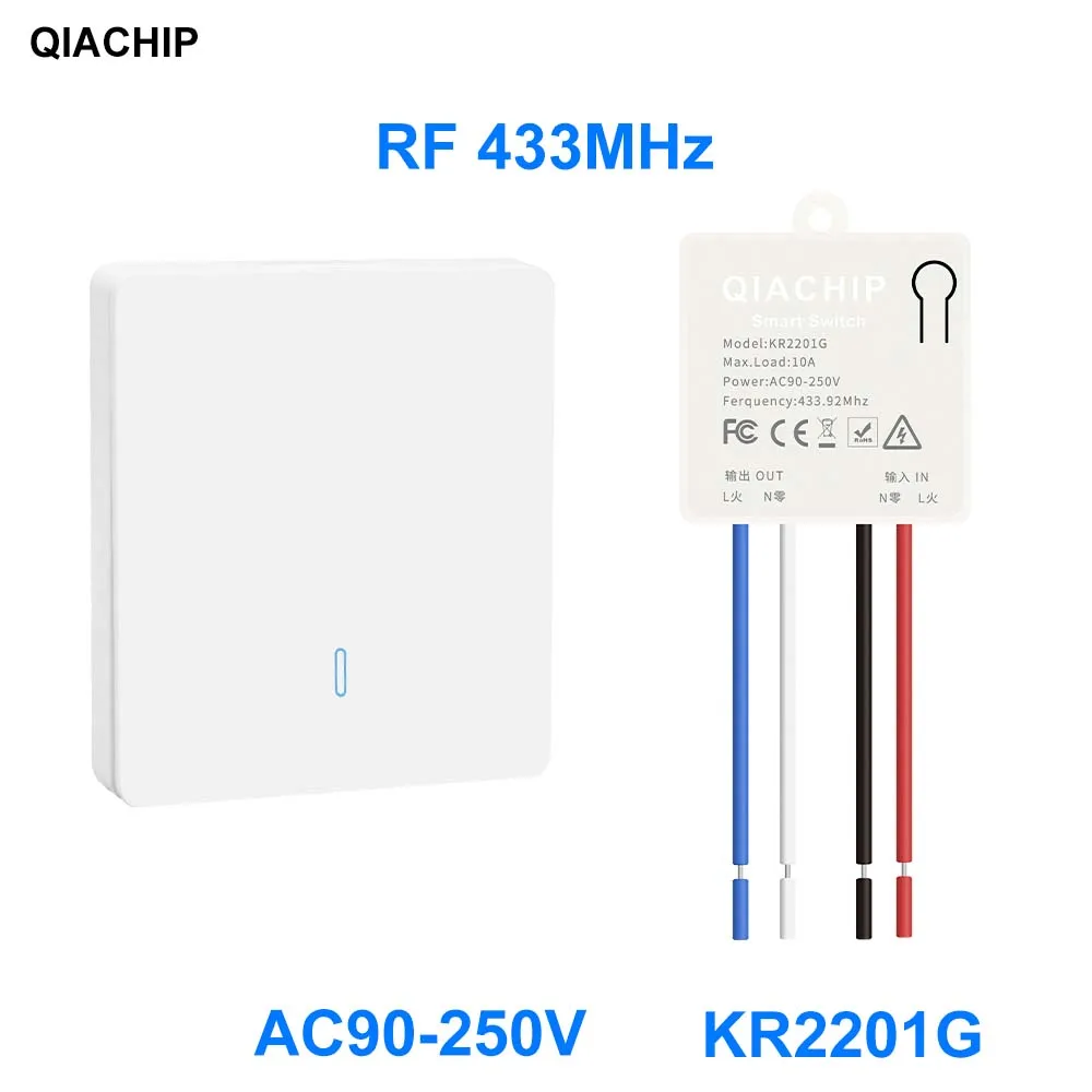433Mhz-Remote-Control-Switch-AC-90V-110V-220V-Wall-Panel-Transmitter-RF ...