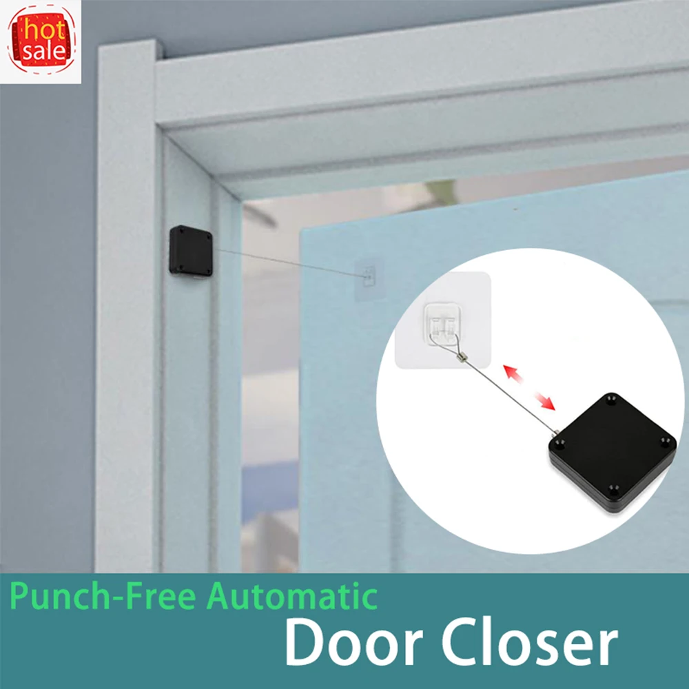 No-Punching-Automatic-Door-Closer-Pull-Cord-Door-Closers-For-Drawers ...