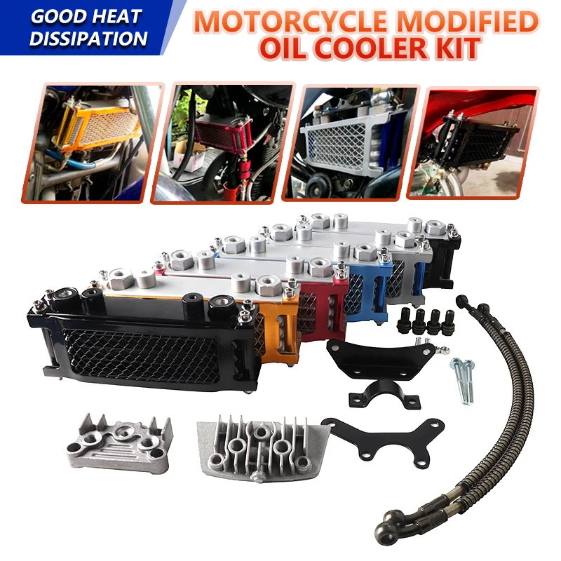 Motorcycle-Oil-Cooler-Radiator-Kit-For-50-90-110-125-140cc-Dirt-Bike ...