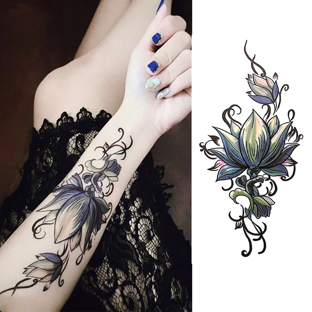 Colorful Flower Tattoos Designs