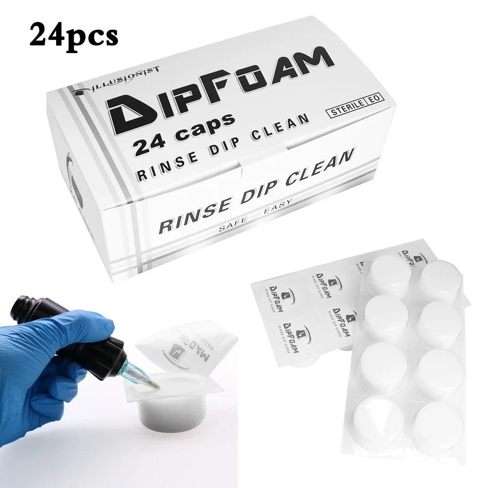 24pcs-Tattoo-Dip-Cup-Caps-Tattoo-Disposable-Dip-Foam-Rinse-Caps-Cups ...