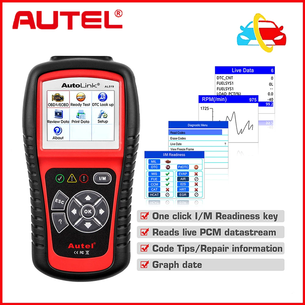 Autel herramienta de diagnóstico automotriz AL519, AutoLink, escáner ...