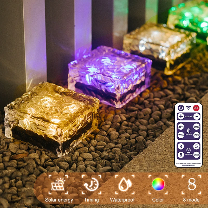 Solar-LED-Clear-Ice-Cube-Light-Garden-Ice-Brick-Colorful-Night-Lamp ...