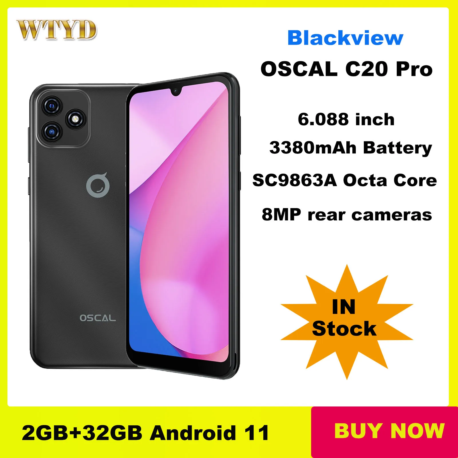 Blackview OSCAL C20 Pro 2GB 32GB 6.088 inch Android 11cell Phone ...