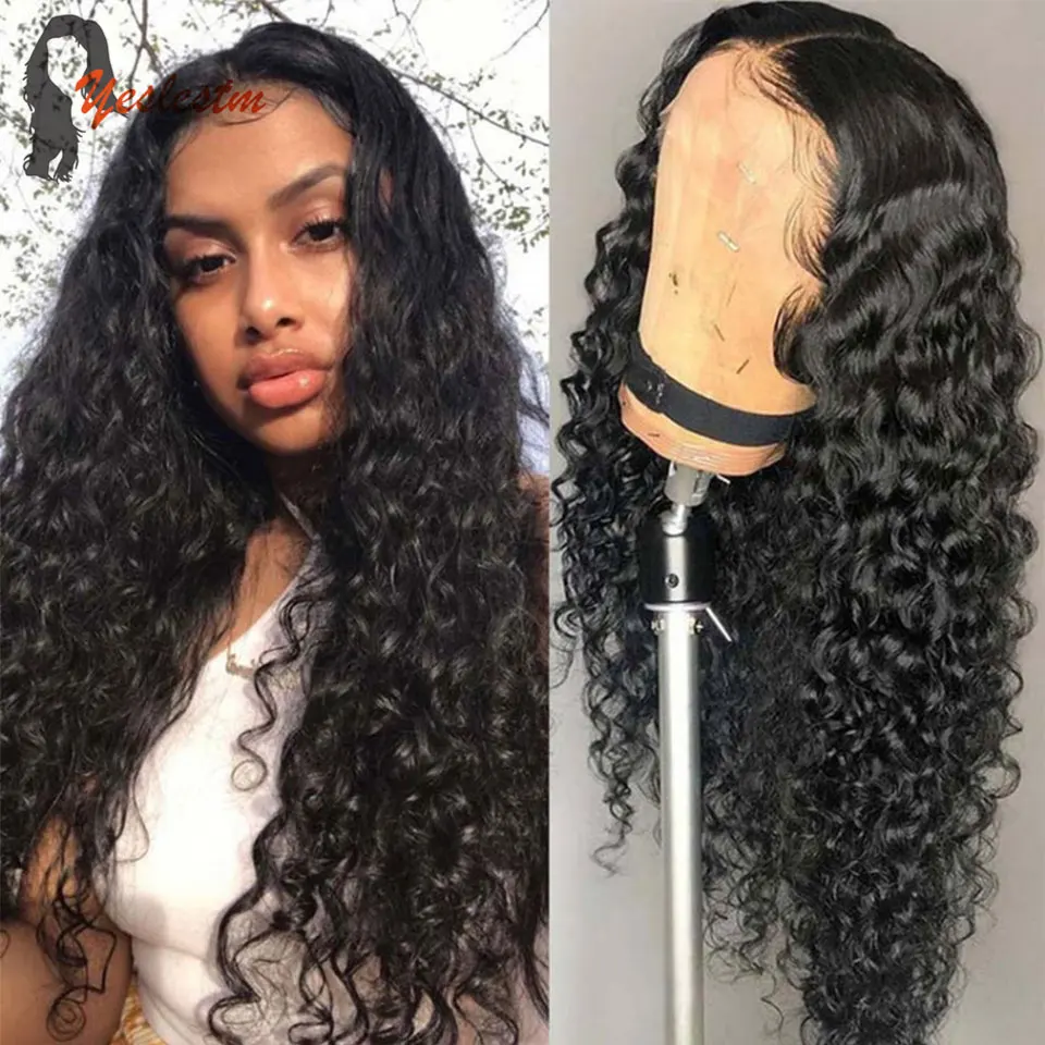 Perruque-Lace-Closure-Wig-Naturelle-Boucl-e-Ondul-e-Cheveux-Humains-4x4 ...