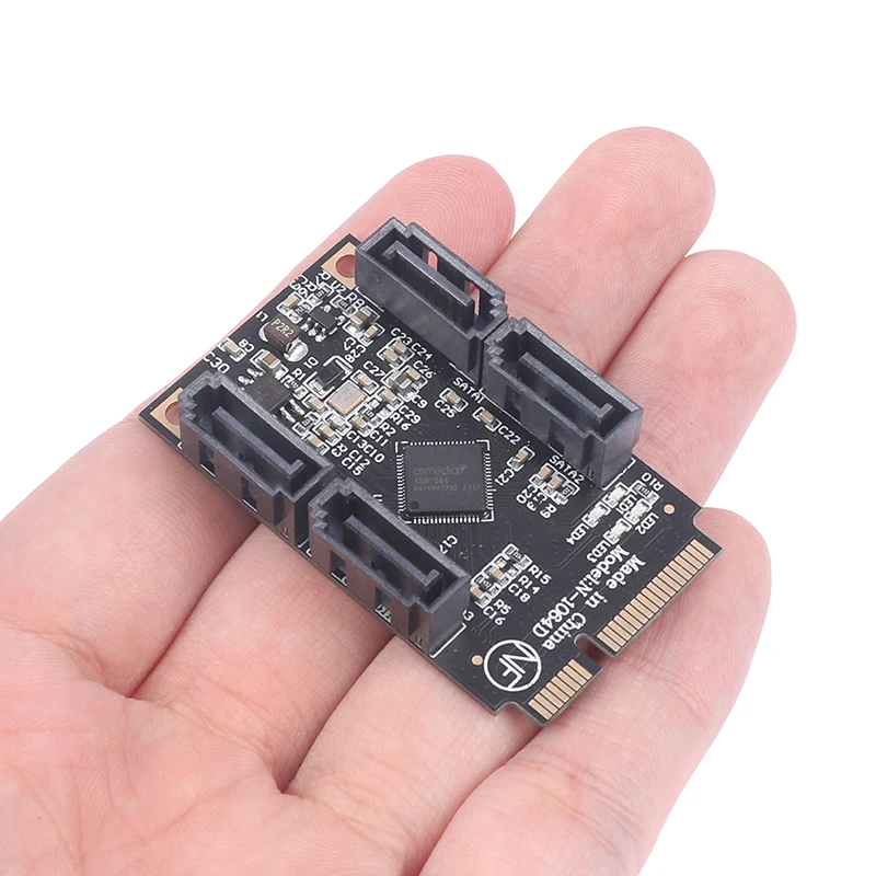 Add On Cards Mini PCI-E PCI Express To 4 Ports SATA 3.0 Converter SSD HDD SATA3 Controller ...