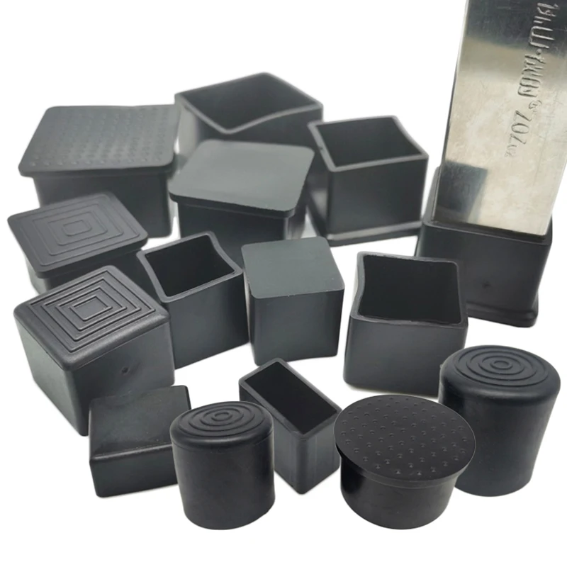 4/8Pcs Square Rubber Chair Leg Caps Non-slip Furniture Table Legs Cover ...