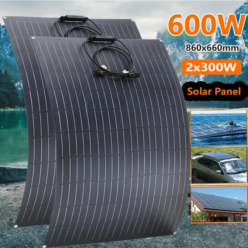 600w-300w-flexibles-Solarpanel-Kit-18V-mono-kristallines-Solarzellen ...