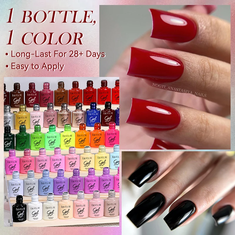 LILYCUTE-7ml-Gel-Nail-Polish-Black-Red-White-125-Colors-Varnis-Semi ...
