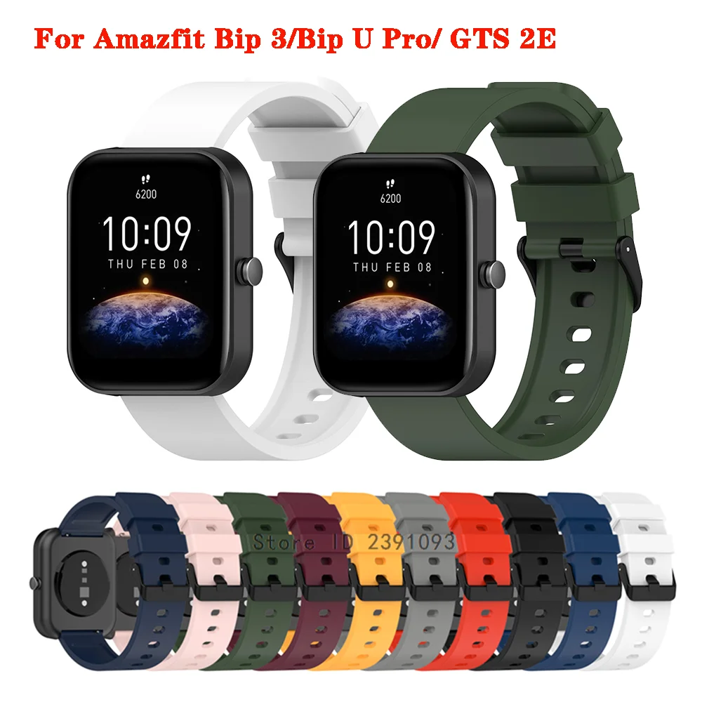 20mm-Silicone-Watch-Strap-For-Amazfit-Bip-3-Replacement-Bracelet-For ...