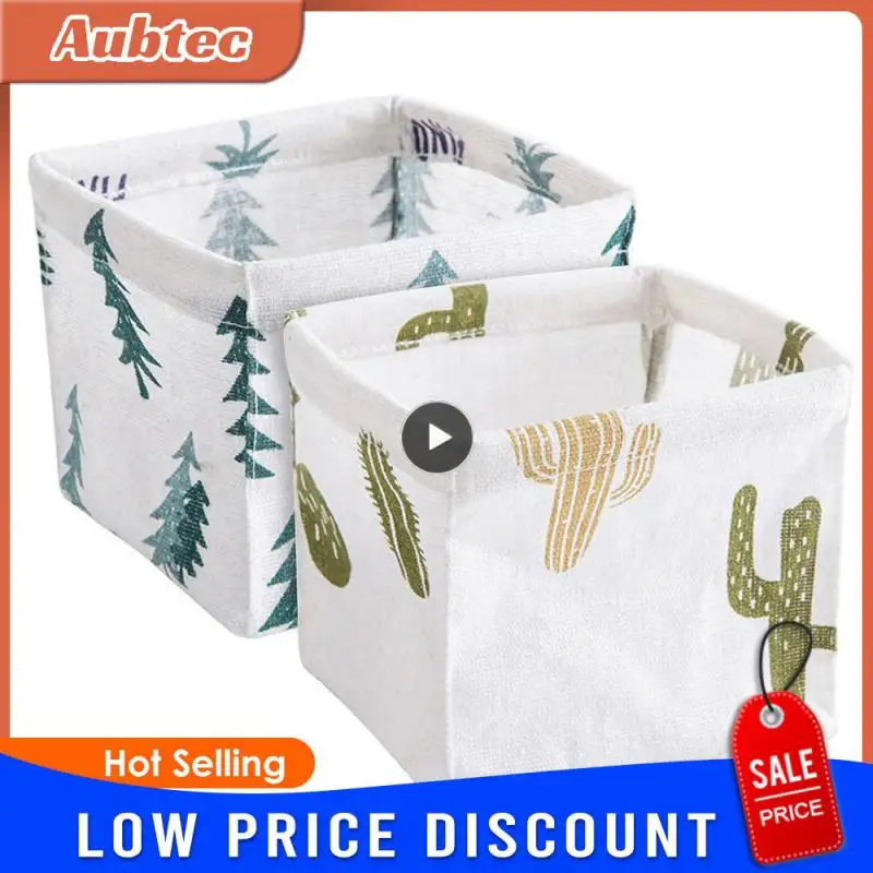 Cesta-de-almacenamiento-de-lino-y-algod-n-para-escritorio-contenedor ...