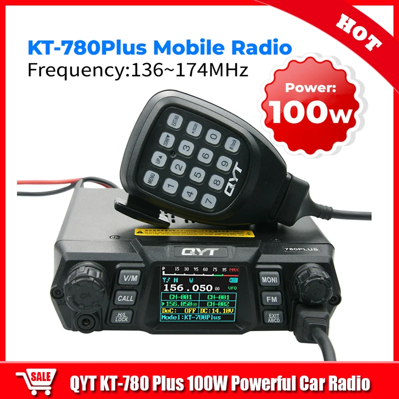 QYT KT 780 플러스 라디오 스테이션, 100W 강력한 VHF 136 174MHz 모바일 라디오 트랜시버, 장거리 통신 자동차 워키토키| | - AliExpress