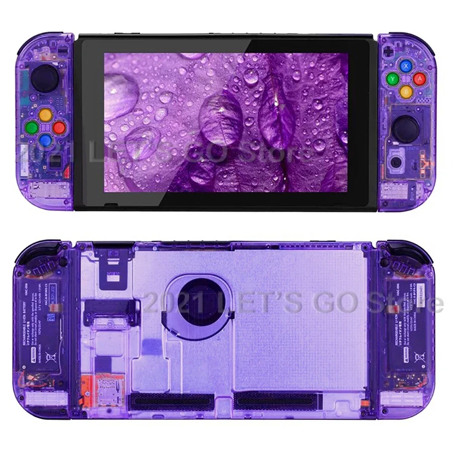 Nintend Switch DIY Replacement Housing Shell Transparent Purple Case ...