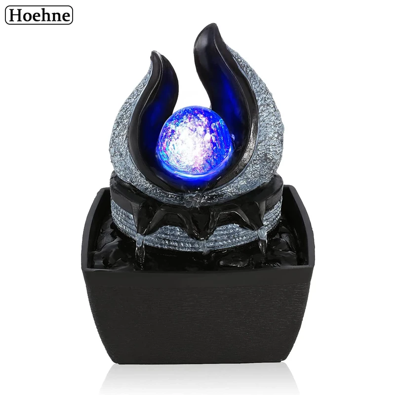 Mini Indoor Fountain Tabletop Waterfall Fountains USB Charging ...