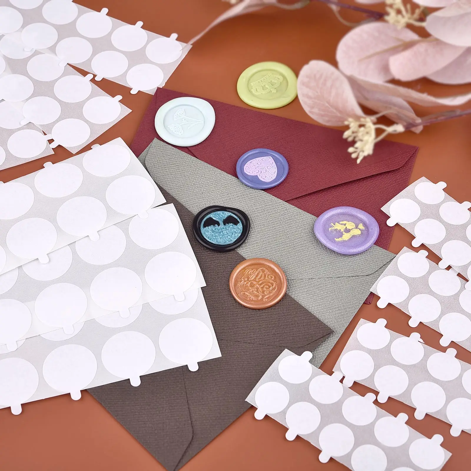 50Pcs-Wax-Seal-Stamp-Double-Sided-Adhesive-Sticker-Round-Double-Sided ...