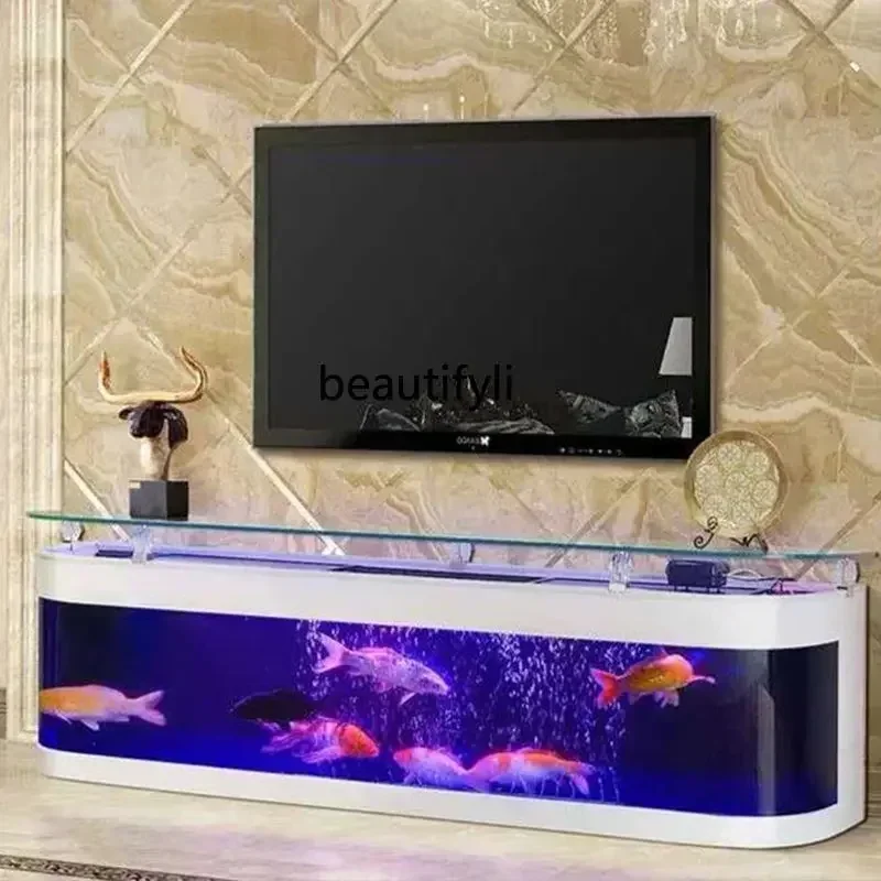 TV-Cabinet-Fish-Tank-Living-Room-Home-Glass-Large-Aquarium-Creative ...