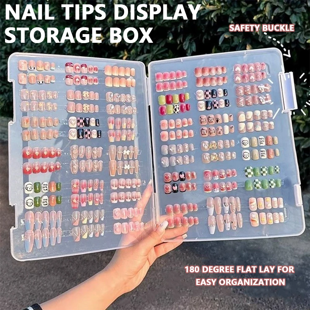 1Pc Press On Nail Packaging Boxes Fake Nail Tips Display Book Showing ...