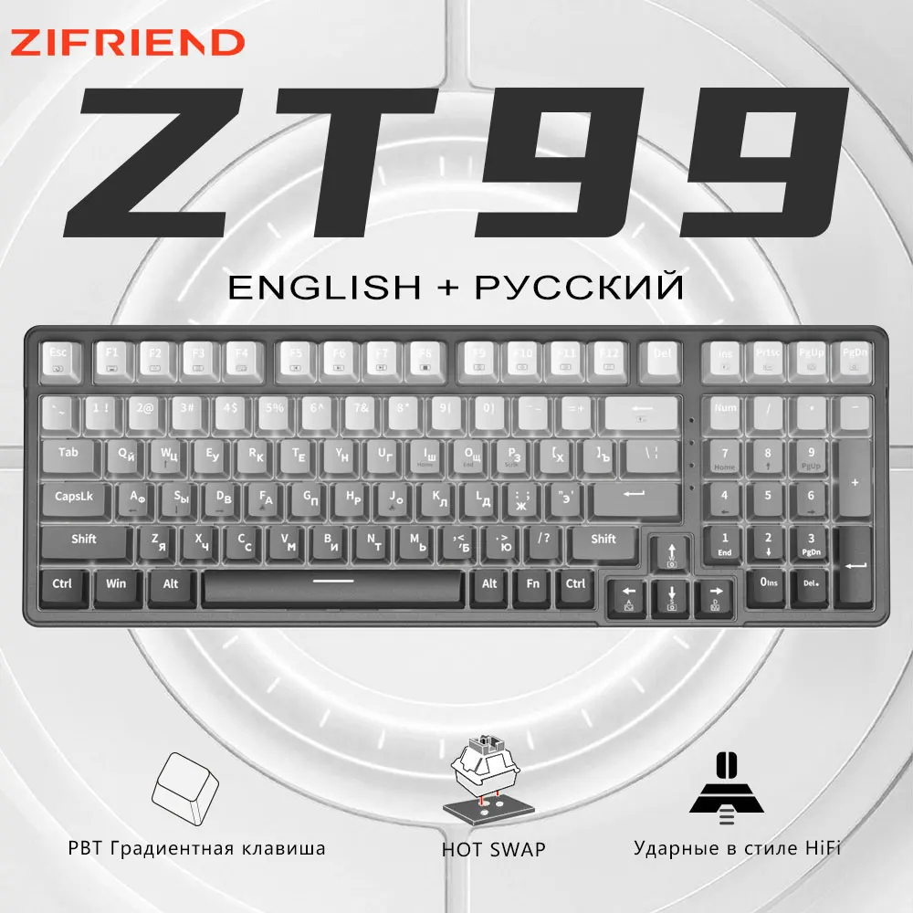 ZIFRIEND-Teclado-mec-nico-ruso-ZT99-99-teclas-grabado-l-ser-con-cable ...