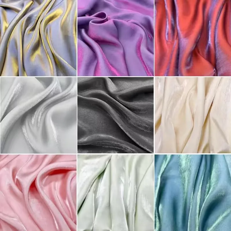 Crystal-Glass-Silky-Satin-Fabric-Glitter-Iridescent-Fabric-Glossy-Dress ...