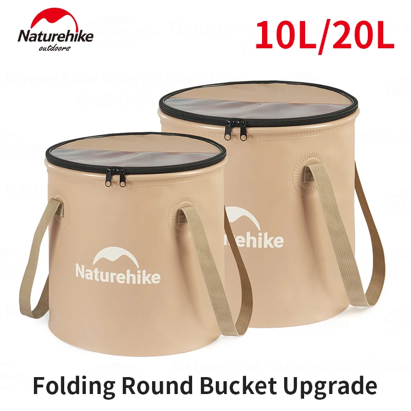 Naturehike-Folding-Round-Water-Bucket-Upgrade-With-Lid-10L-20L-Travel ...