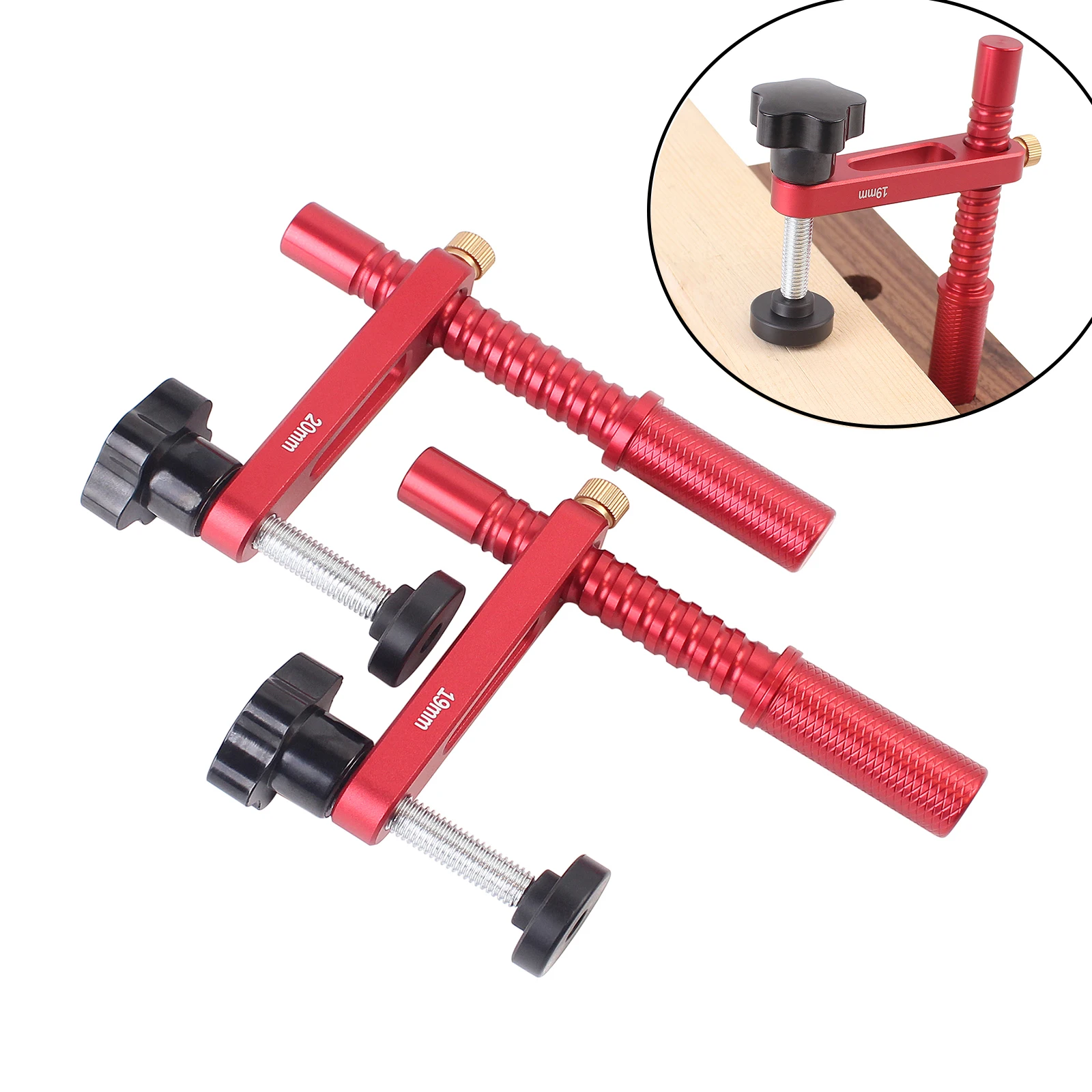 2pcs 19/20mm Dog Hole Clamps Bench Dog Clamp for Woodworking ...