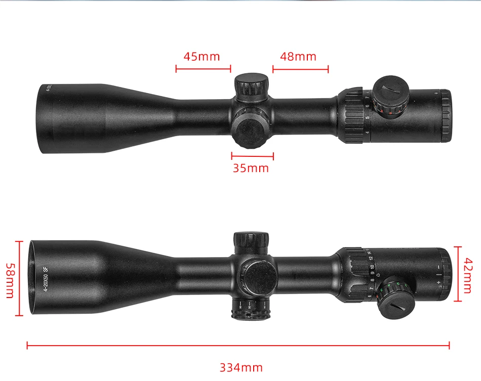 Fire Wolf 4-20X50 SF Riflescope Hunting Optics Scopes Adjustable Red ...