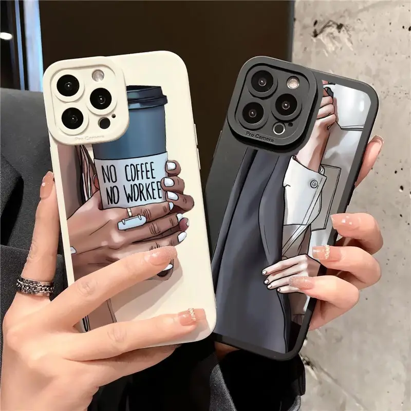 Fashion Lady High Heel Girl Women Coffee Miss Phone Case For iphone 12 ...