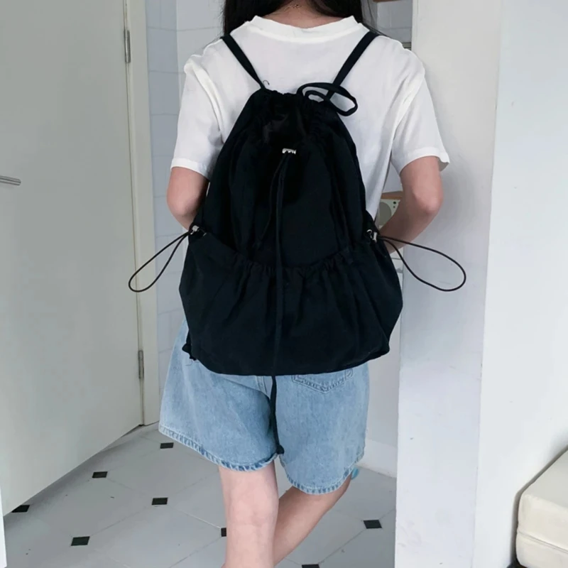 Solid-Color-Pleated-Drawstring-Large-Capacity-Casual-Backpack ...