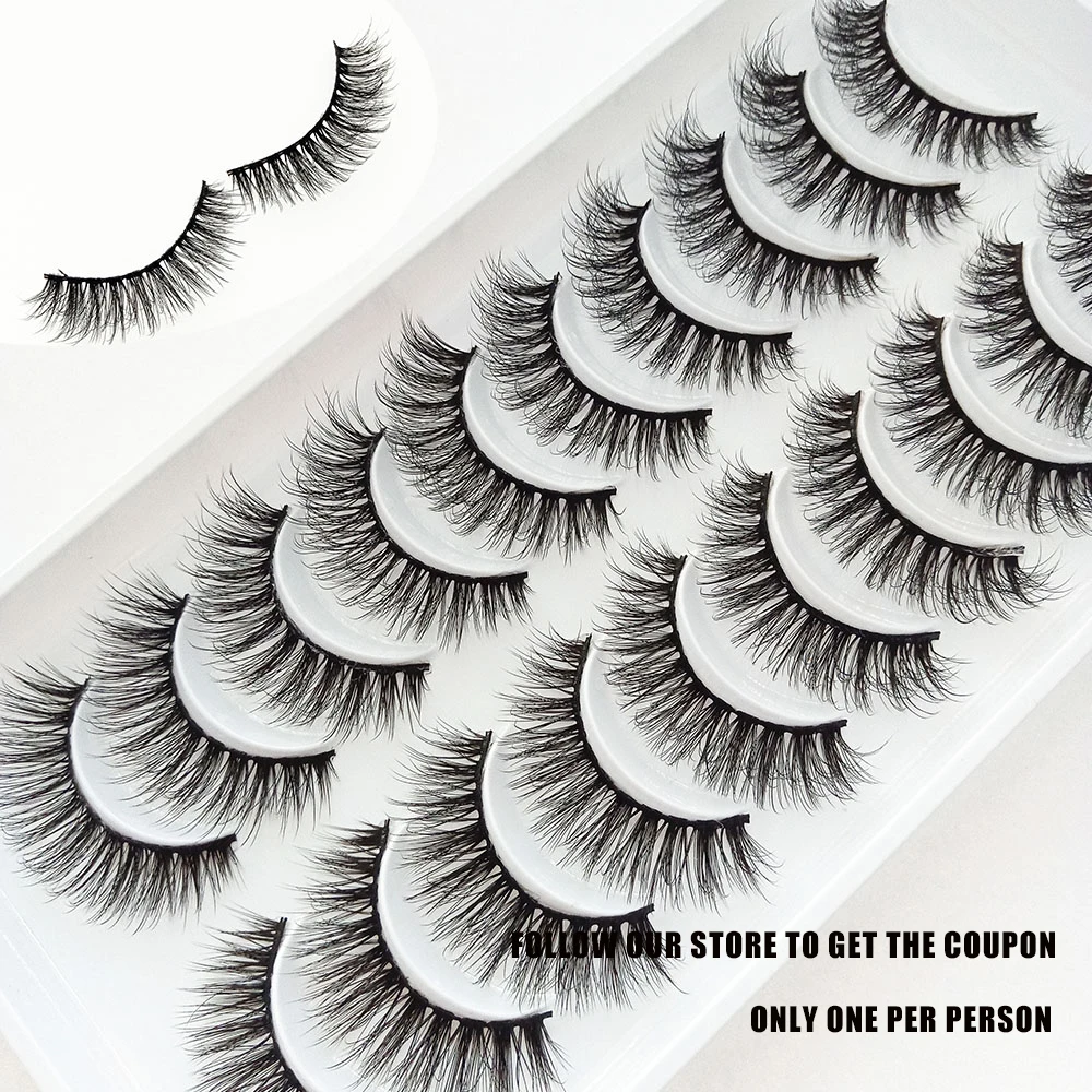 3D Faux Mink Eyelashes Natural Thick Long False Lashes Dramatic Fake ...