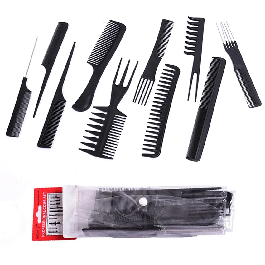 10pcs-lot-Black-Makeup-Comb-Set-Styling-Hairdressing-Comb-In-10-Designs ...