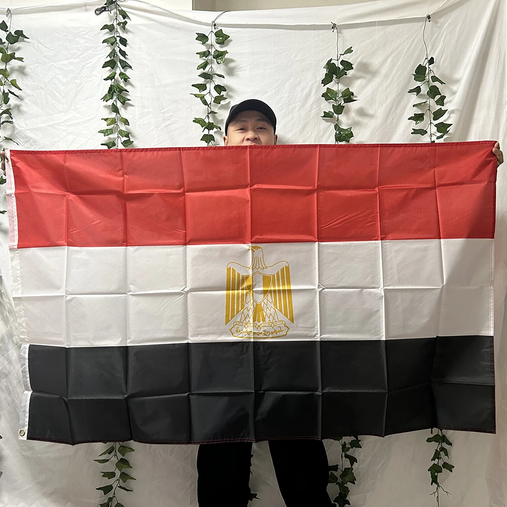 TIKI FLAG Egypt Flag 3x5fts 90x150cm polyester Egypt National hanging ...