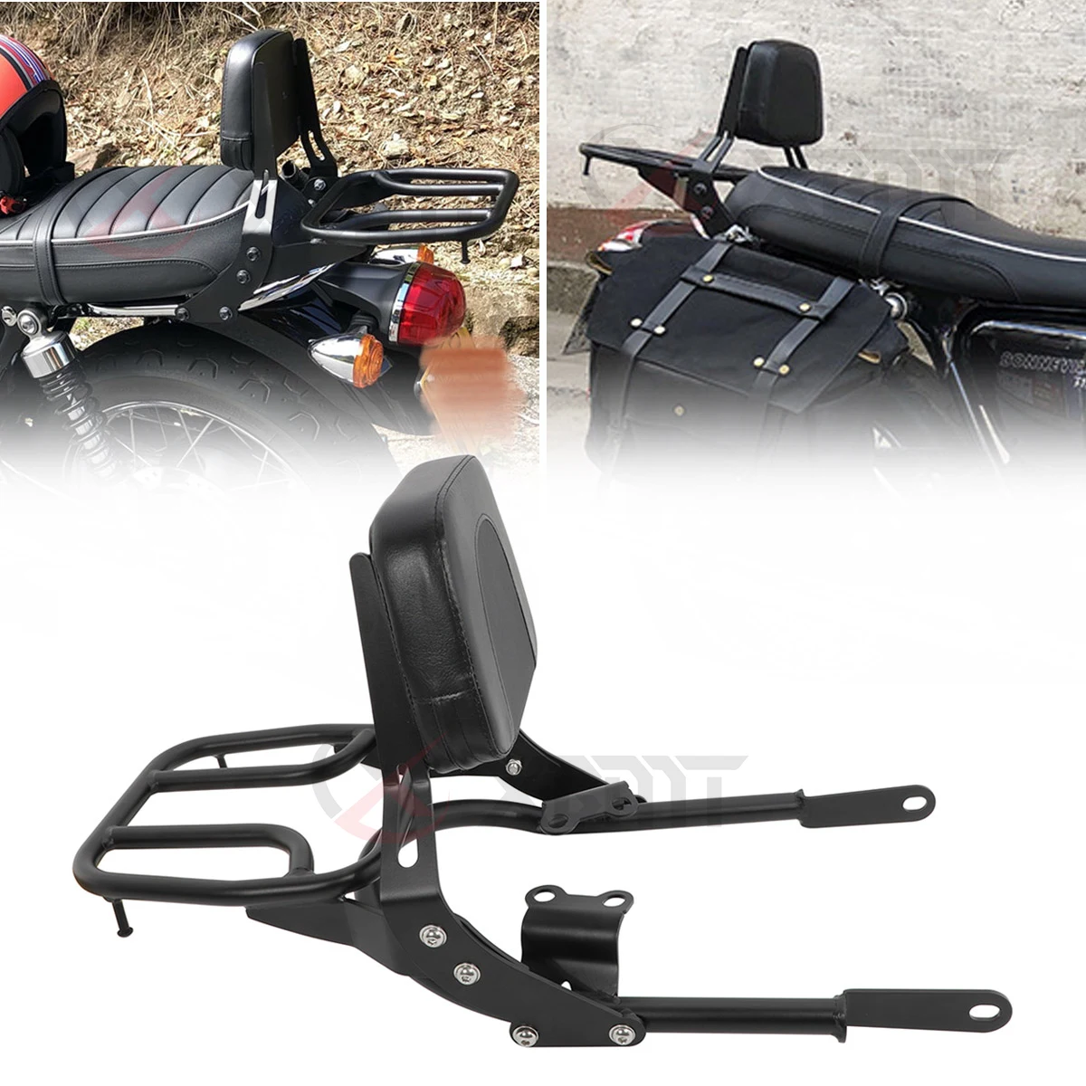Motorcycle-Backrest-Sissy-Bar-Luggage-Rack-Rear-Seat-Handle-Grab-Rail ...