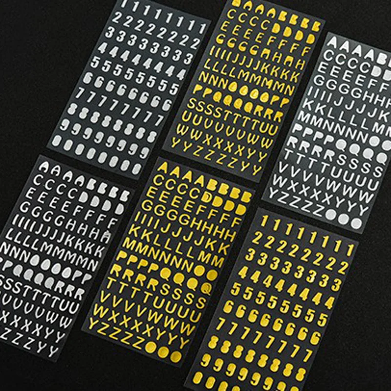 Gommette,Autocollant Alphabet lettres et chiffres, 13 pièces, couleur ...