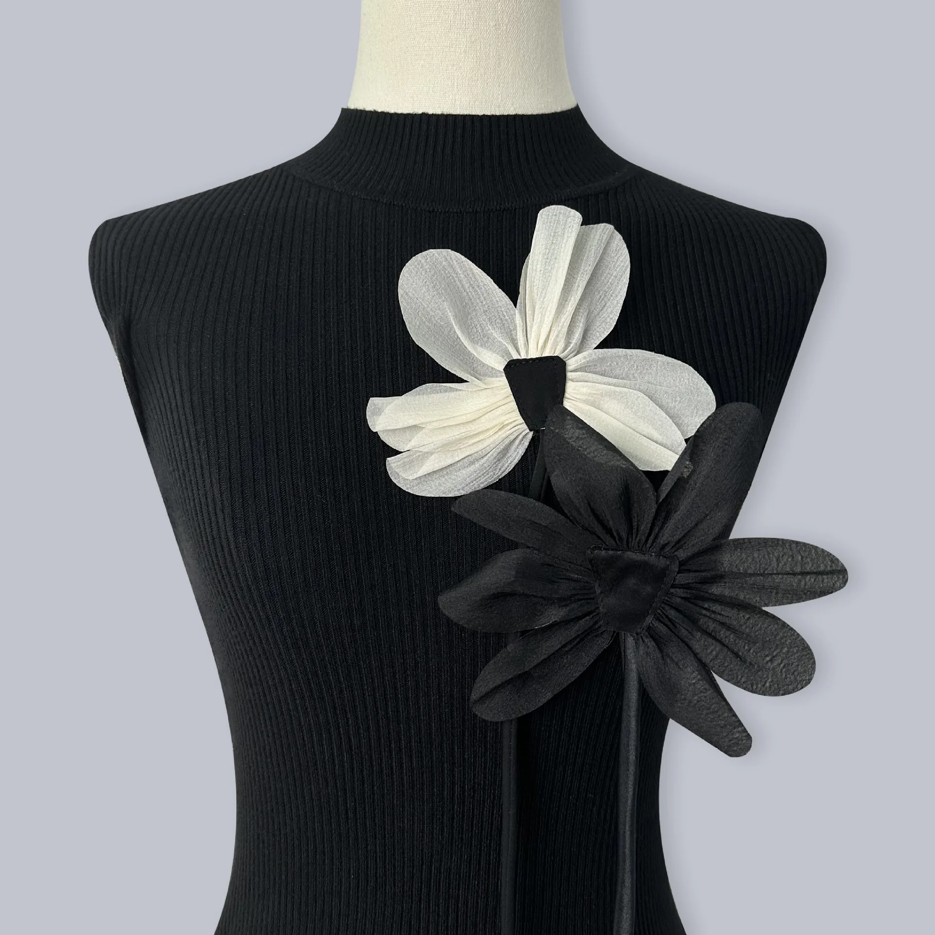 3D-Mesh-Flower-Streamer-Collar-Lotus-Corsage-Pin-Accessories-Decorative ...
