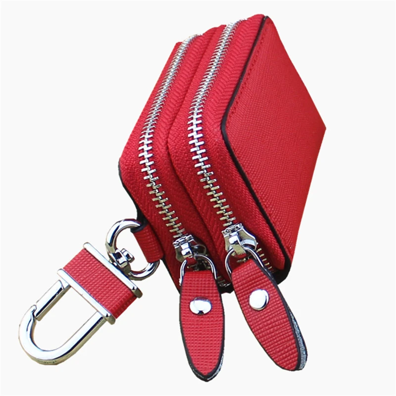 Genuine Leather Key Wallet Men & Women Car Key Bag Multi Function Key ...