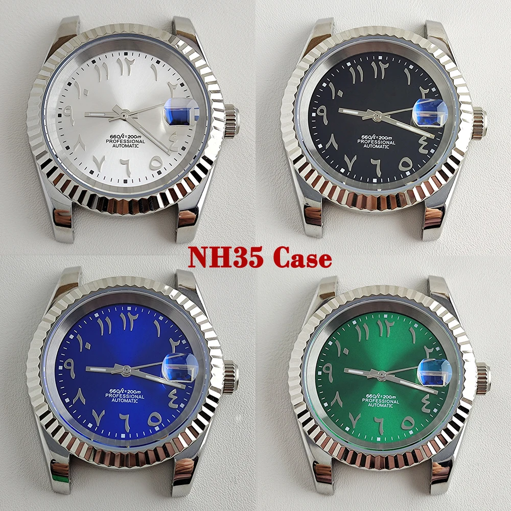 NH35-case-pink-Arab-NH35-dial-sapphire-Stainless-Steel-Case-Transparent ...