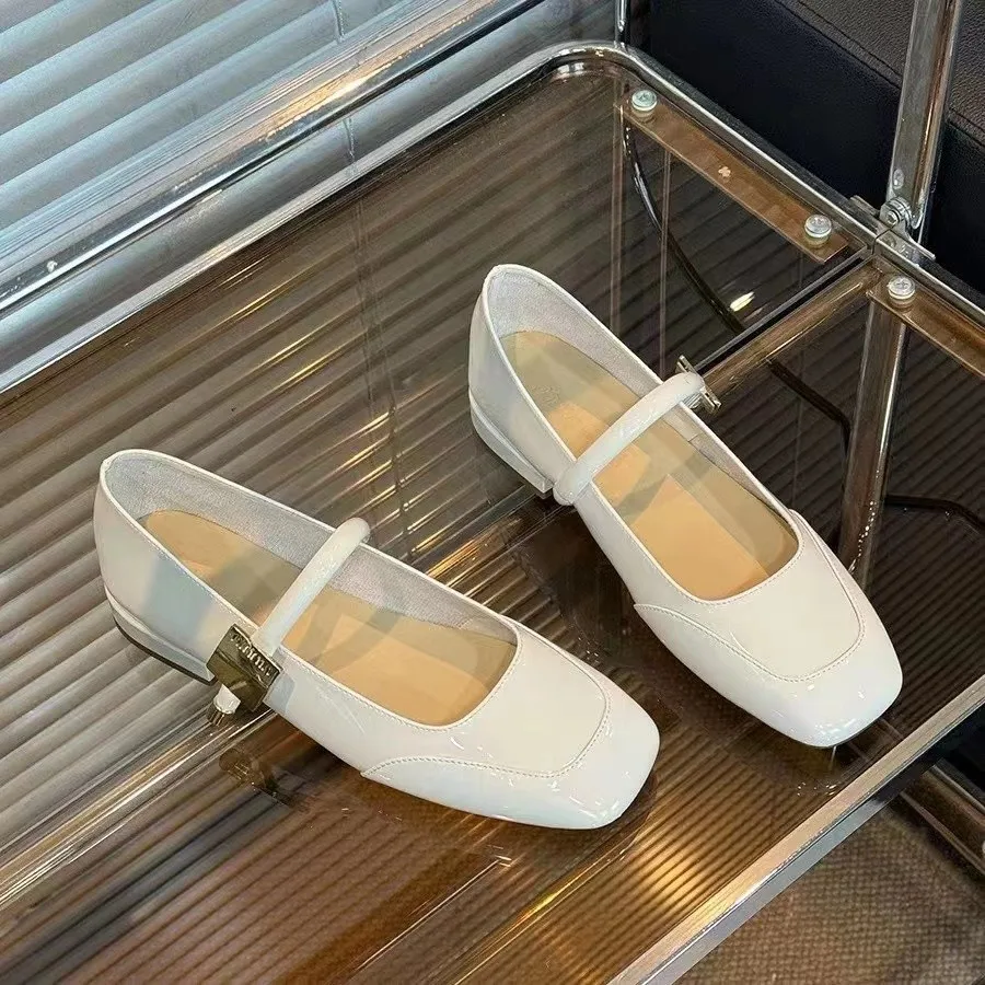 Sapatos-Mary-Jane-de-couro-brilhante-para-mulheres-t-nis-de-bal-retr ...