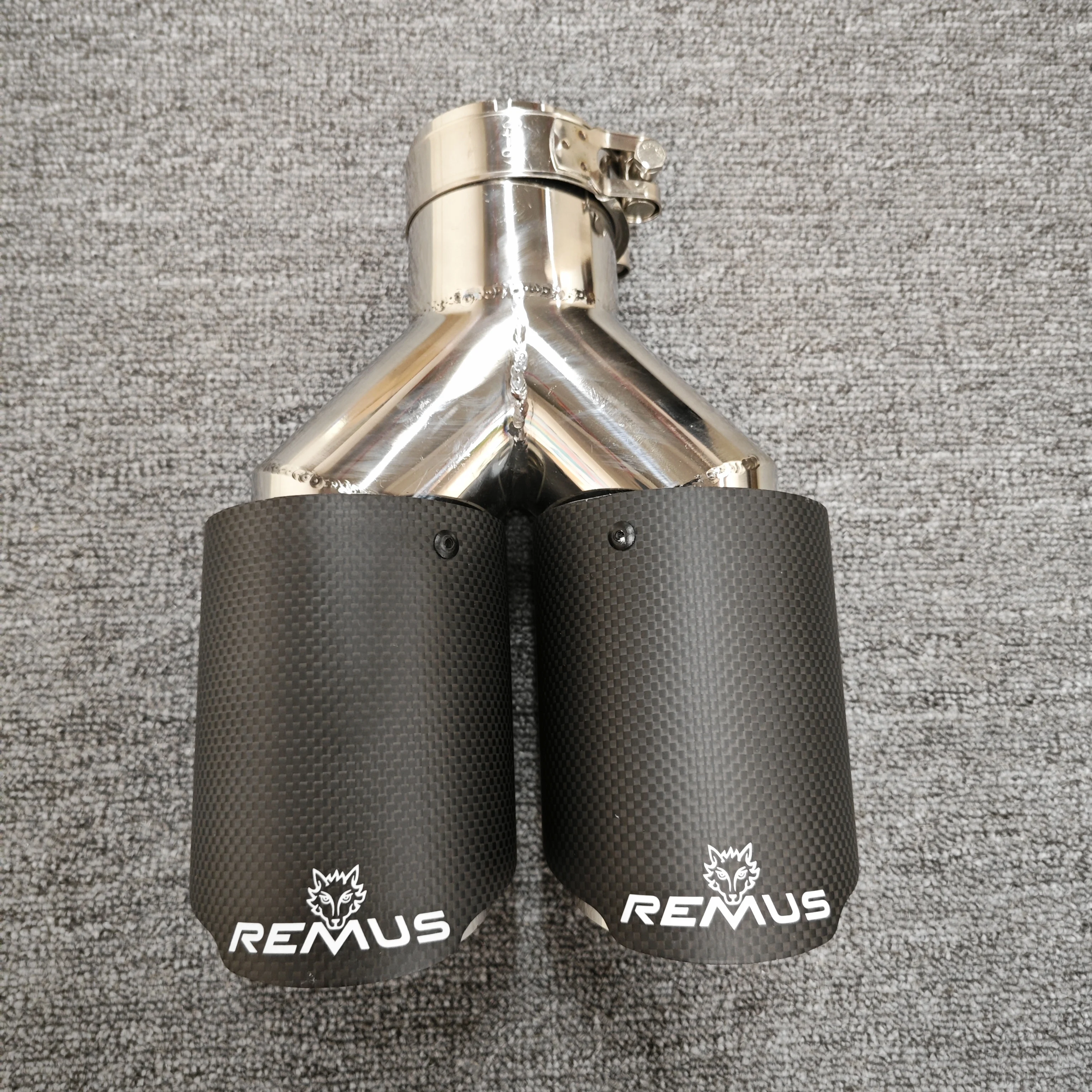 Remus-Dual-Exhaust-Tips-Matte-Carbon-Fiber-Stainless-Steel-Double ...