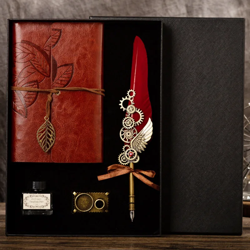 Pens Paper & Party Supplies Fountain Pen Box Set Feather Quill Dip ...