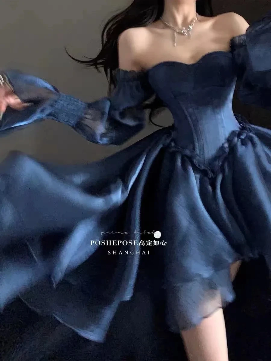 Women Elegant Patchwork Mesh Party Dress Female Shiny Sweet Princess ...