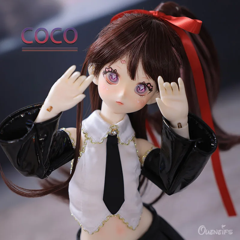 Nova chegada bjd boneca 1/4 coco com pinhas corpo menina shuga resina ...