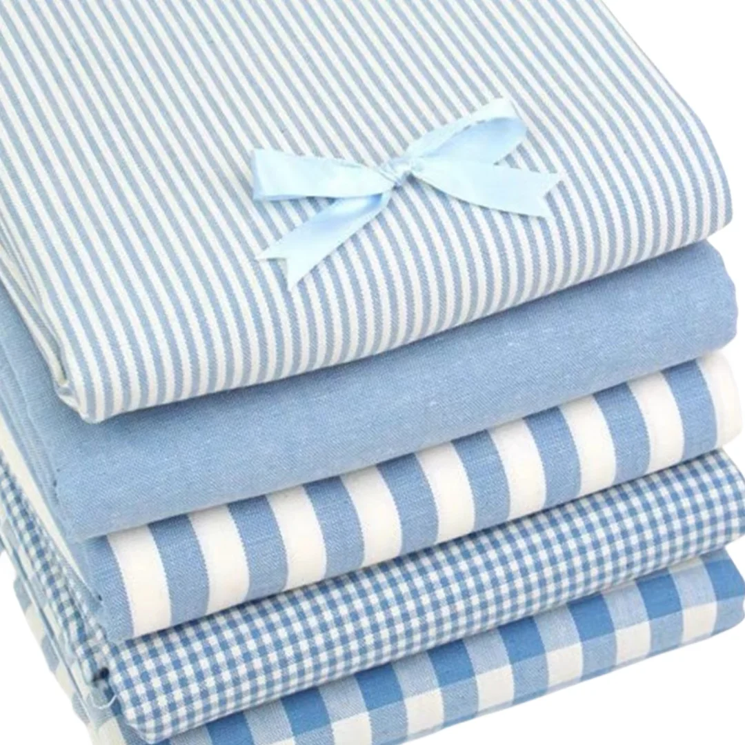 Linen Cotton Fabric Cloth For Patchwork Quilting Grid Fabrics DIY Bags ...